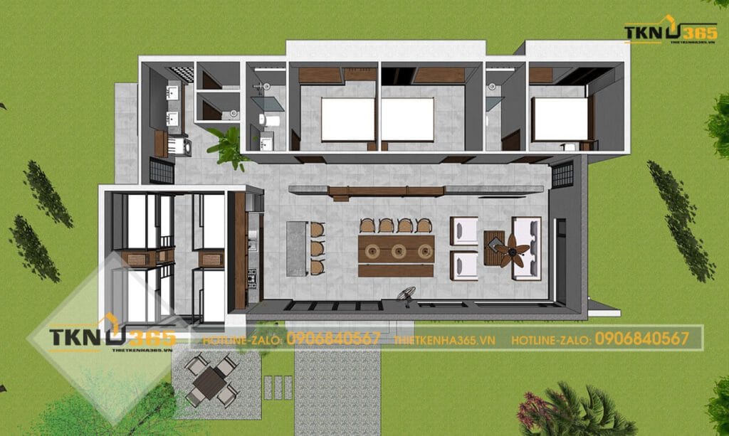 [Tổng hợp] Mẫu thiết kế nhà 40m2 1 tầng đẹp, ấn tượng 2025